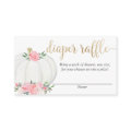 Pumpkin pink gold elegant fall diaper raffle cards | Zazzle
