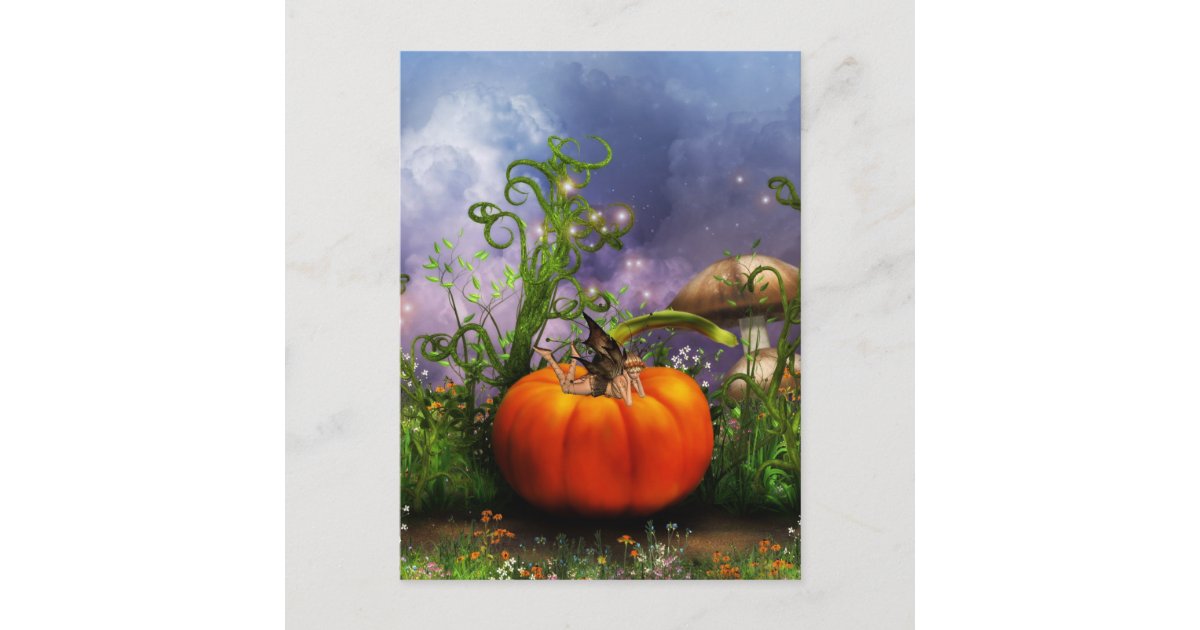 Pumpkin Pixie Postcard | Zazzle