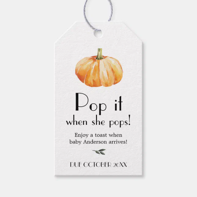Pumpkin Pop it when she Pops Wine Label | Zazzle