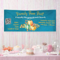 Pumpkin QR Code Church School Fall Autumn Harvest Banner | Zazzle