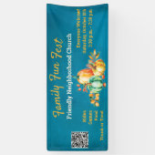 Pumpkin QR Code Church School Fall Autumn Harvest Banner | Zazzle