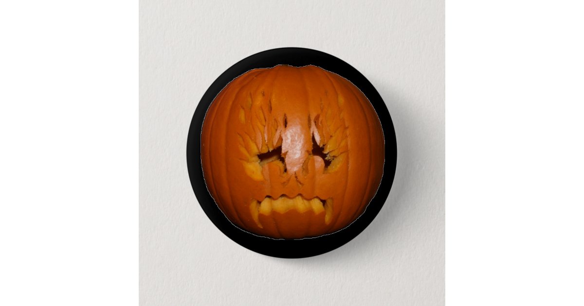 Pumpkin, Sad Flames Button | Zazzle
