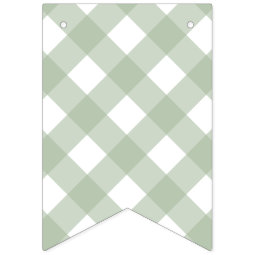 Pumpkin Sage Green Gingham It's A Boy Baby Shower Bunting Flags | Zazzle