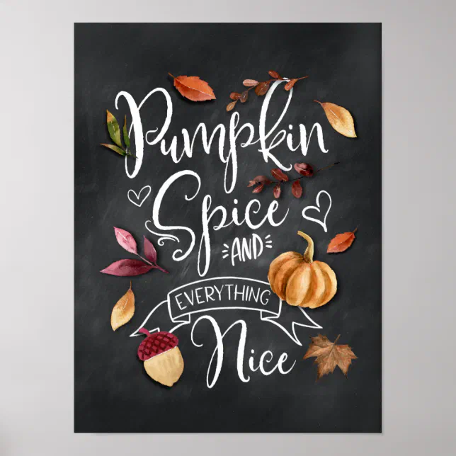 Pumpkin Spice and Everything Nice Fall Wall Decor | Zazzle