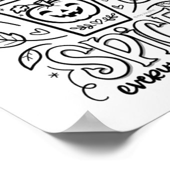 Pumpkin Spice Coloring Page Poster | Zazzle