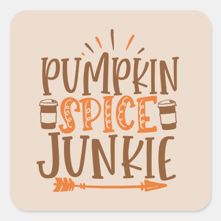 Pumpkin spice word art square sticker | Zazzle.com