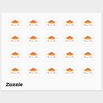 Pumpkin Swirls Fall Thank You Stickers | Zazzle