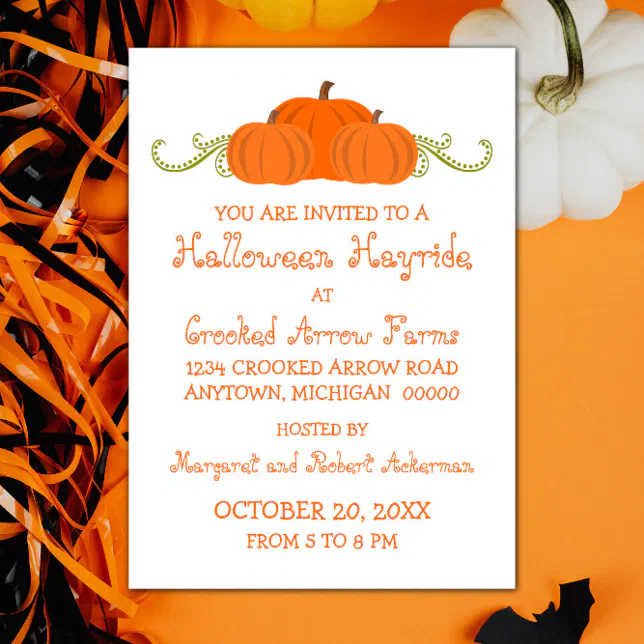 Pumpkin Swirls Halloween Party Invitation | Zazzle