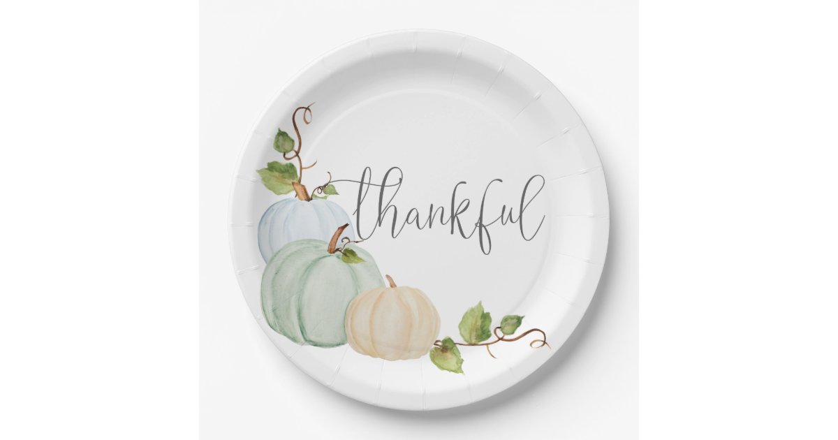 Pumpkin Thankful Plate | Zazzle