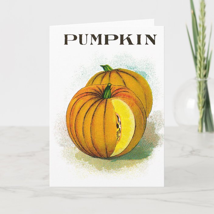Pumpkin - Vintage Seed Crate Label Card | Zazzle