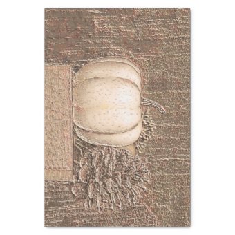 Pumpkin White Gold Metallic Elegant Fall Decoupage Tissue Paper | Zazzle