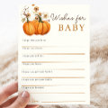 Pumpkin Wishes for Baby Baby Shower Advice Card | Zazzle