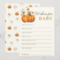 Pumpkin Wishes for Baby Baby Shower Advice Card | Zazzle