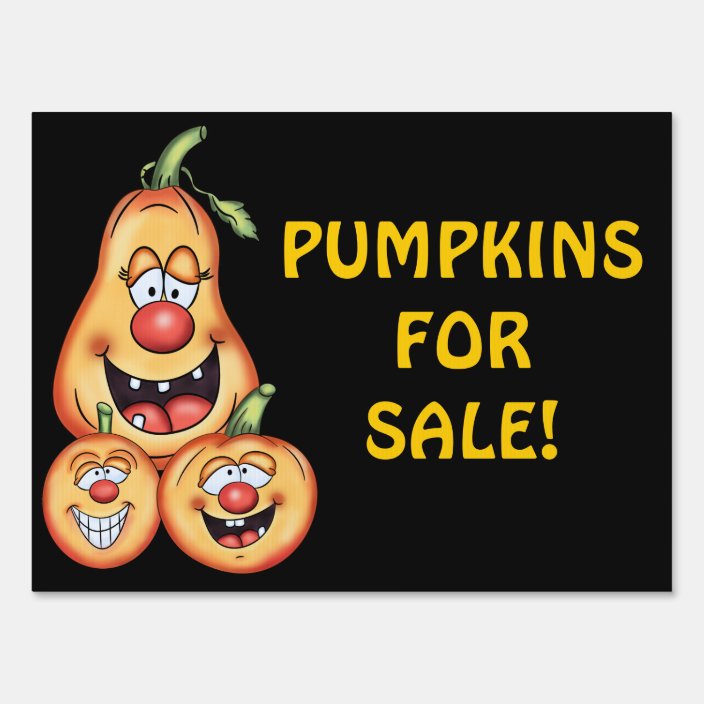 Pumpkins For Sale Yard Sign | Zazzle.com