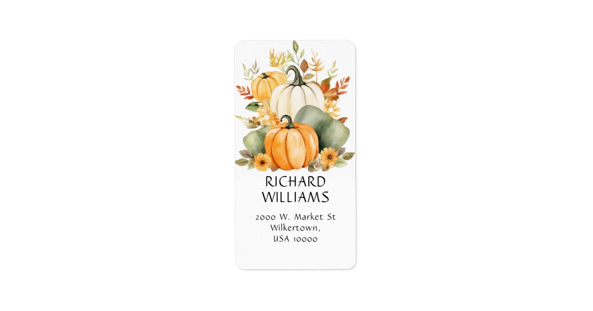 Pumpkins, Pumpkins, Pumpkins Fall Theme Address Label | Zazzle
