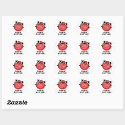 Pun-ic Button Funny Pun Classic Round Sticker | Zazzle