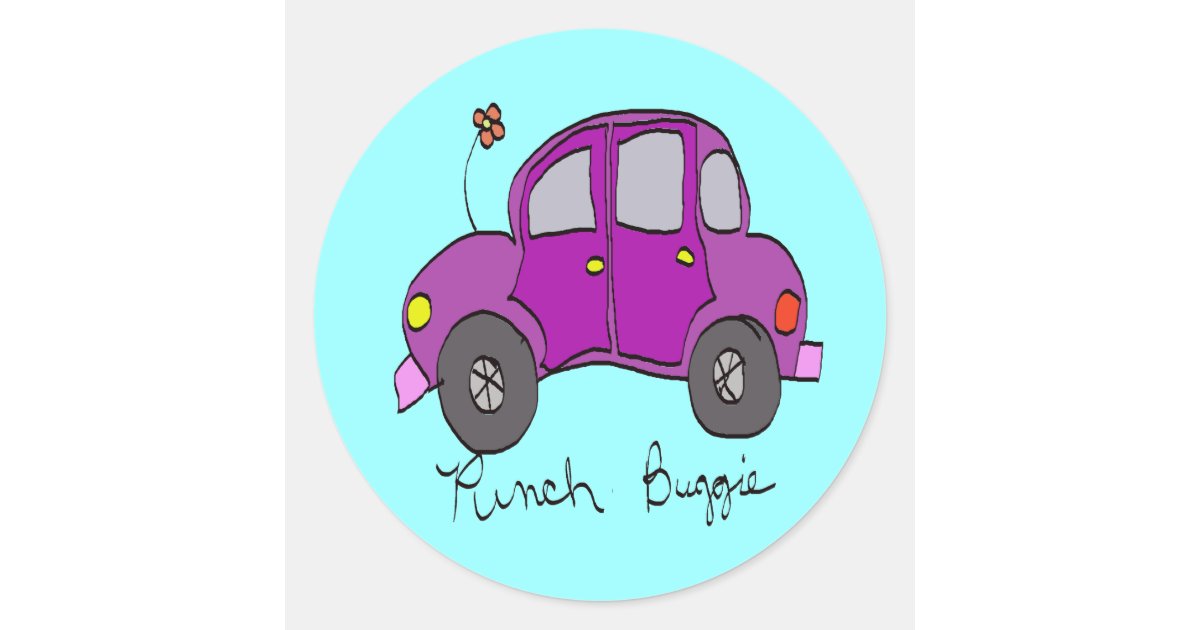 punch buggie classic round sticker | Zazzle