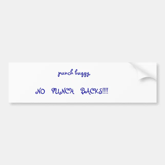 punch buggy, ... bumper sticker | Zazzle