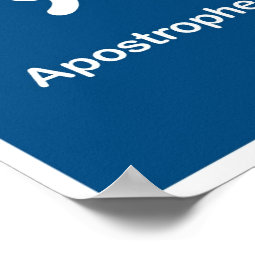 Punctuation Marks- Apostrophe Poster | Zazzle