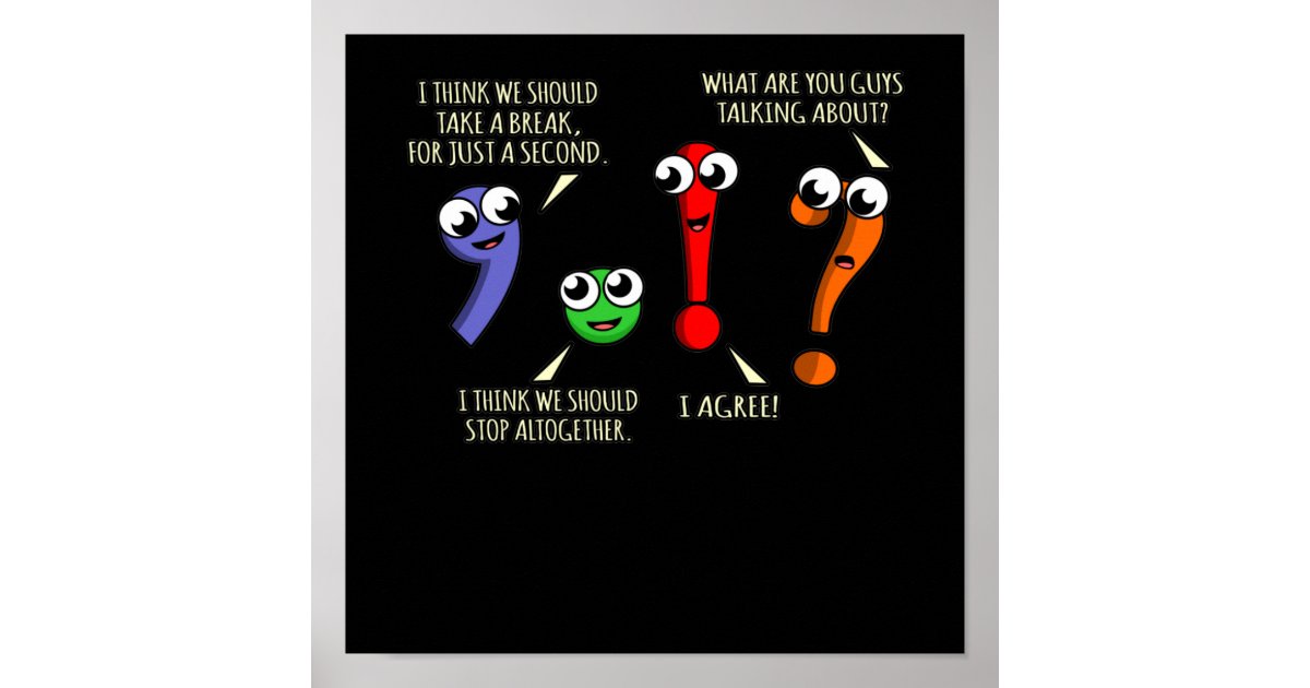 Punctuation Marks English Language Teacher Student Poster | Zazzle