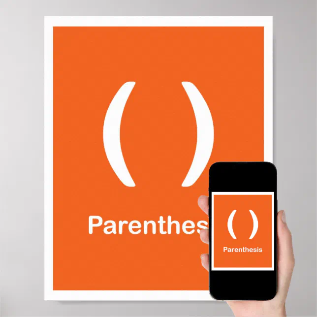 Punctuation Marks- Parenthesis Poster | Zazzle