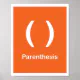 Punctuation Marks- Parenthesis Poster | Zazzle