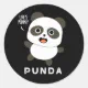Punda Funny Animal Panda Pun Dark BG Classic Round Sticker | Zazzle