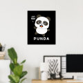 Punda Funny Animal Panda Pun Dark BG Poster | Zazzle