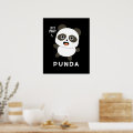 Punda Funny Animal Panda Pun Dark BG Poster | Zazzle