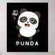 Punda Funny Animal Panda Pun Dark BG Poster | Zazzle