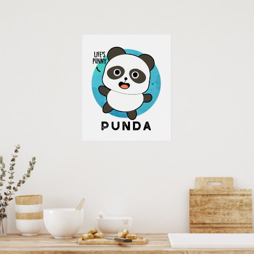 Punda Funny Animal Panda Pun Poster | Zazzle