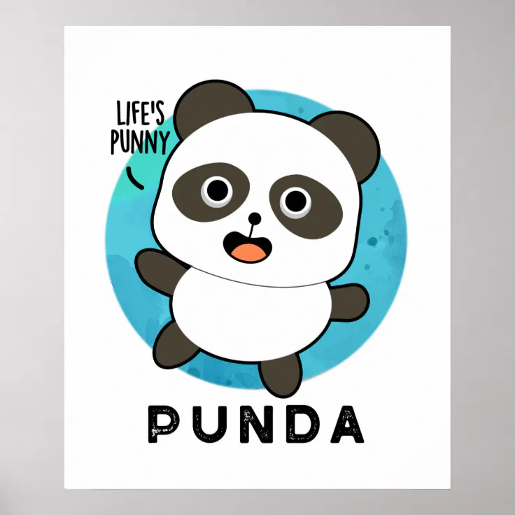 Punda Funny Animal Panda Pun Poster | Zazzle