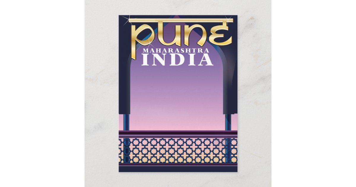 Pune, Maharashtra India vacation poster Postcard | Zazzle