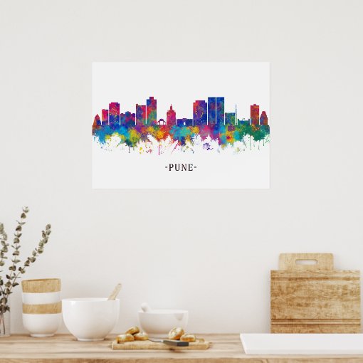 Pune Maharashtra Skyline Poster | Zazzle