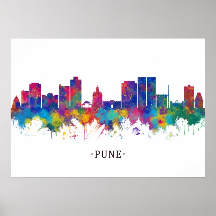 Pune Maharashtra Skyline Poster | Zazzle