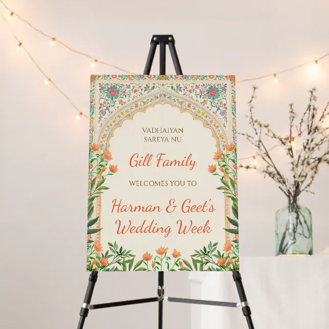 Punjabi Wedding Week Welcome signs Indian Hindu | Zazzle