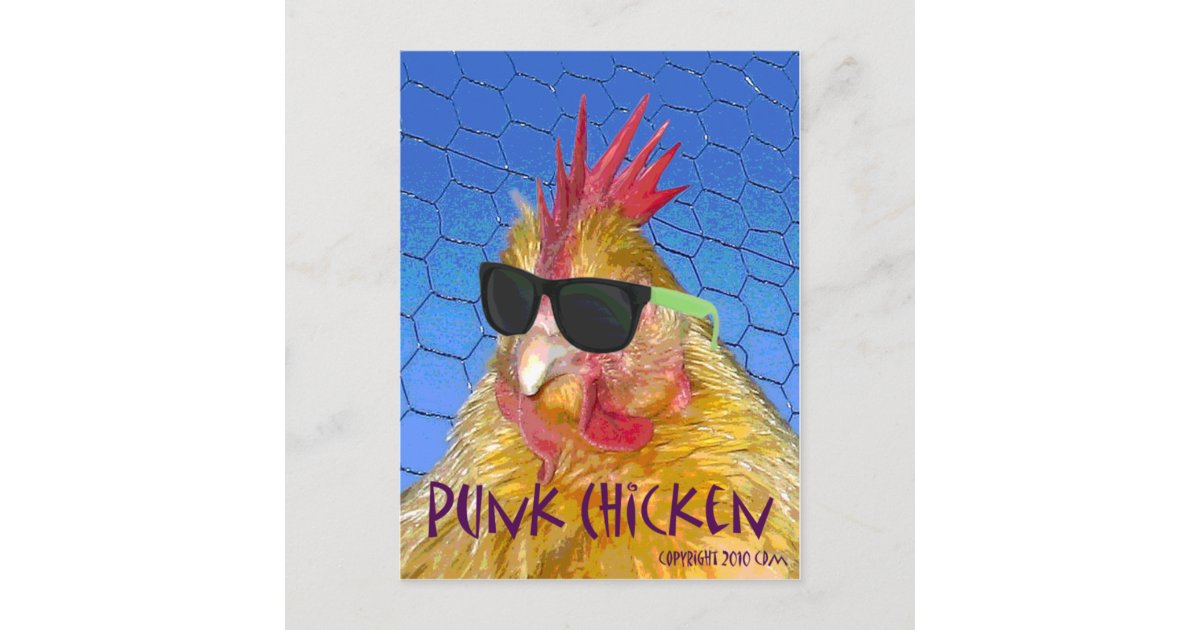 Punk Chicken Postcard | Zazzle