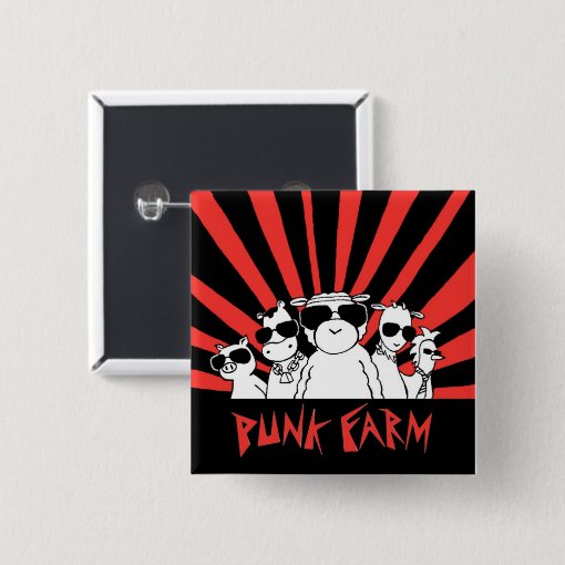 Punk Farm button | Zazzle