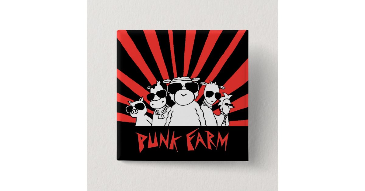 Punk Farm button | Zazzle