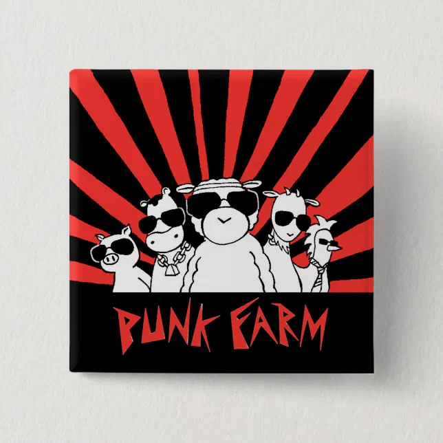 Punk Farm button | Zazzle
