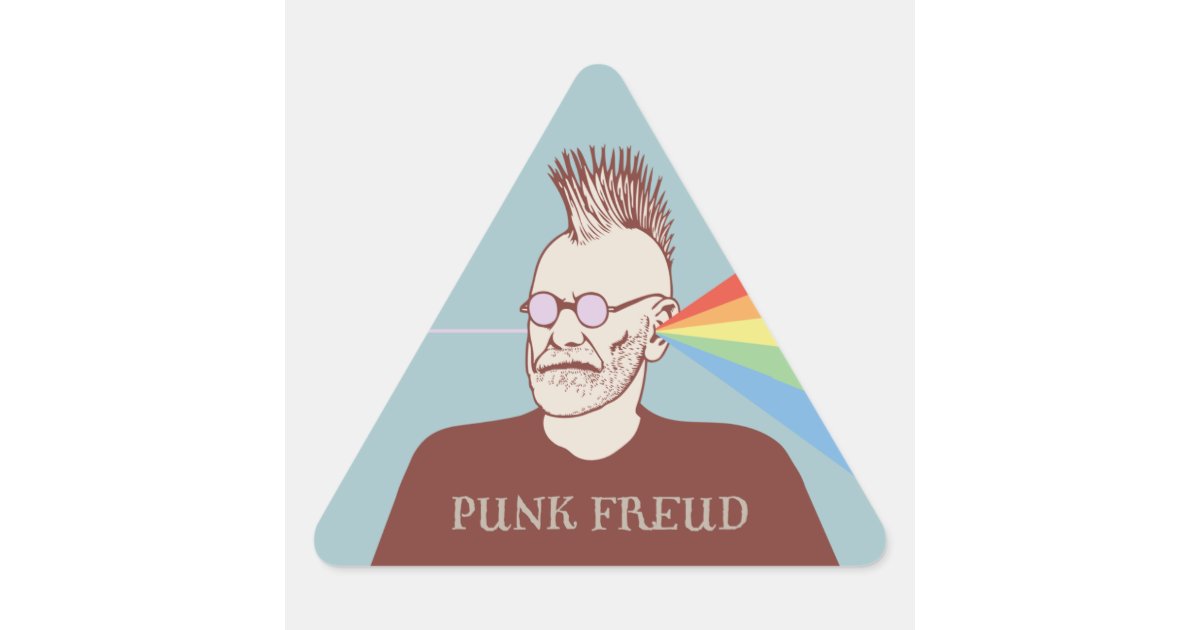 Punk Freud Triangle Sticker | Zazzle