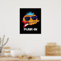 PUnk-in Funny Punk Rock Pumpkin Pun Dark BG Poster | Zazzle