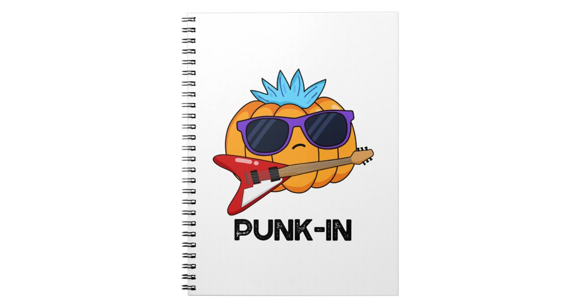 Punk-in Funny Punk Rock Pumpkin Pun Notebook | Zazzle
