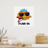 Punk-in Funny Punk Rock Pumpkin Pun Poster | Zazzle