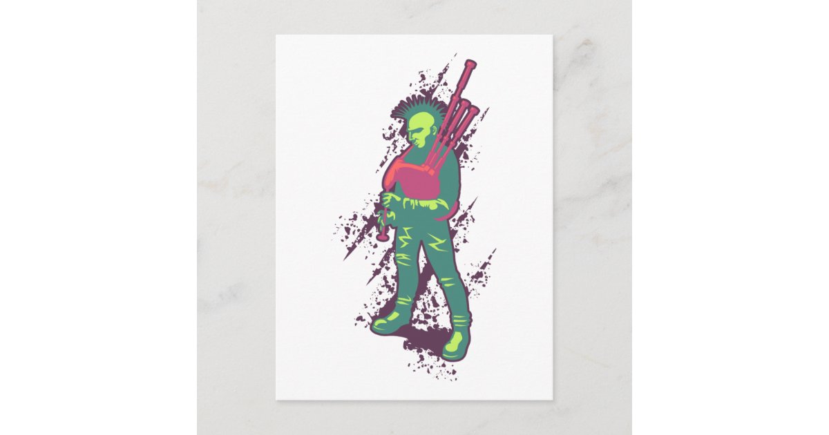 Punk Piper Postcard | Zazzle