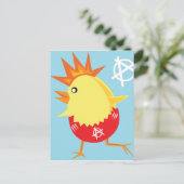 punk rock anarchy easter chick holiday postcard | Zazzle