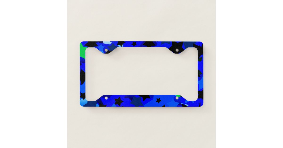 Punk Rock Stars Blue License Plate Frame | Zazzle