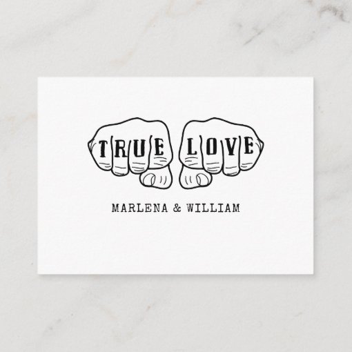 Punk Rock Tattoo Hands Minimalist Black and White Enclosure Card | Zazzle