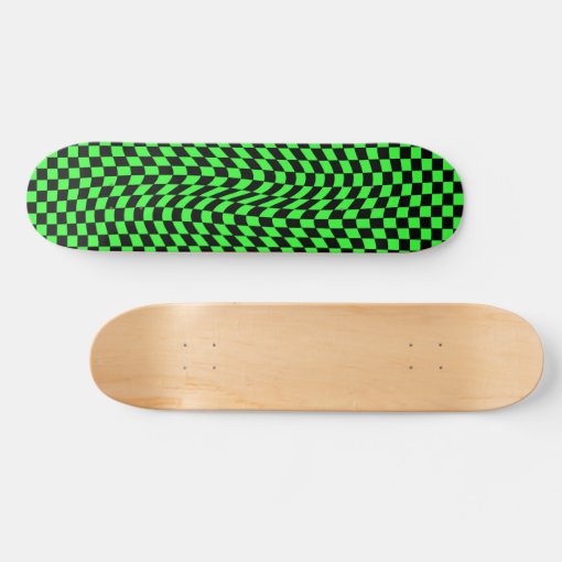 Punk wavy checkerboard skateboard deck | Zazzle