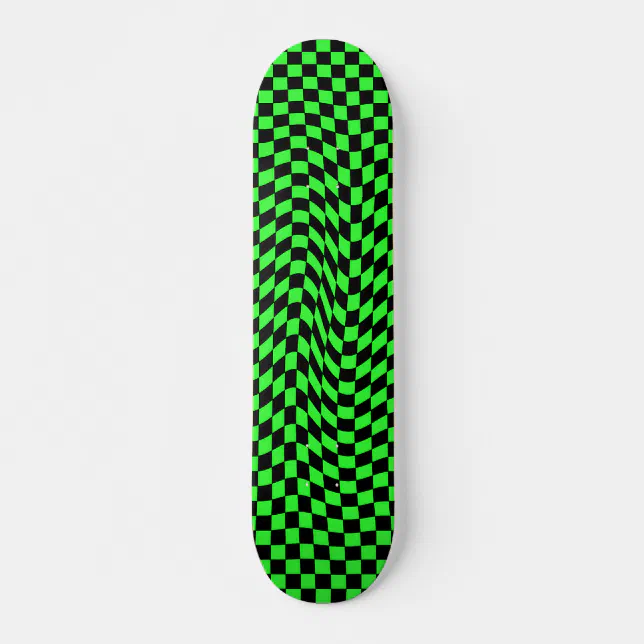 Punk wavy checkerboard skateboard deck | Zazzle